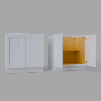 Shaker Full Height Door Base Cabinet / Sink Base Cabinet 34.5" H x 24 ...