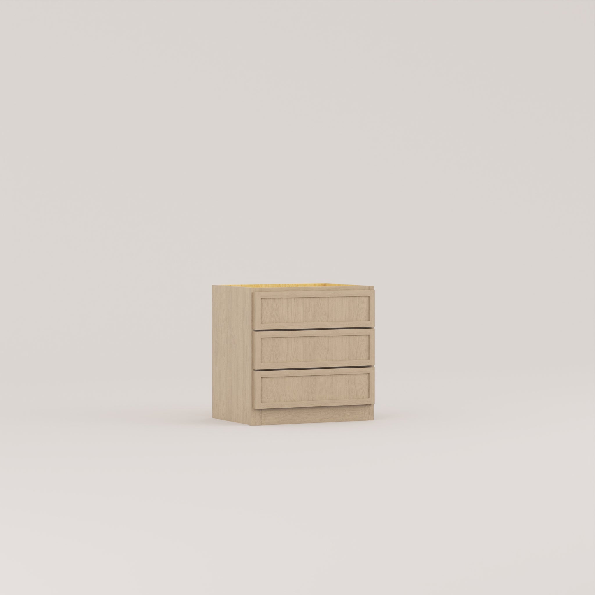 Slim Frame Shaker Countertop Three Drawer Cabinet 18" H – Lanae